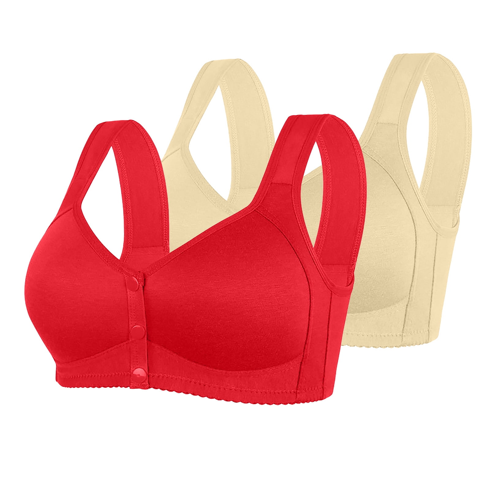 Mallwal Padded Sports Bras for Women Seamless Bra Feature V-Neck Full ...