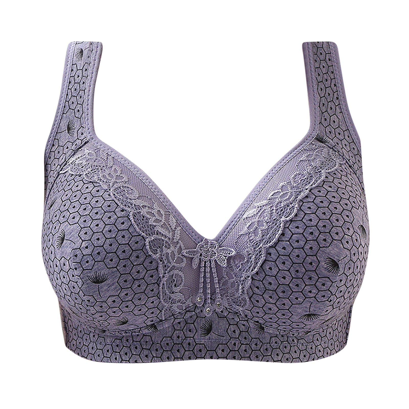 Plus Size Bralettes for Women Lightly Lined Bra Feature V-Neck Molded ...