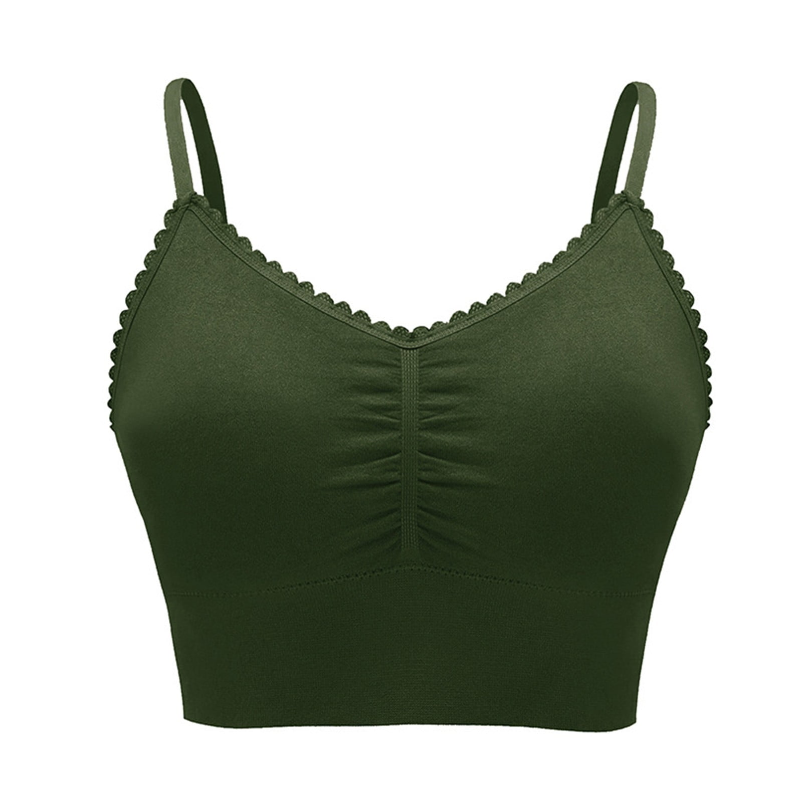 Plus Size Bralettes for Women Seamless Bra Feature V-Neck Balconette ...