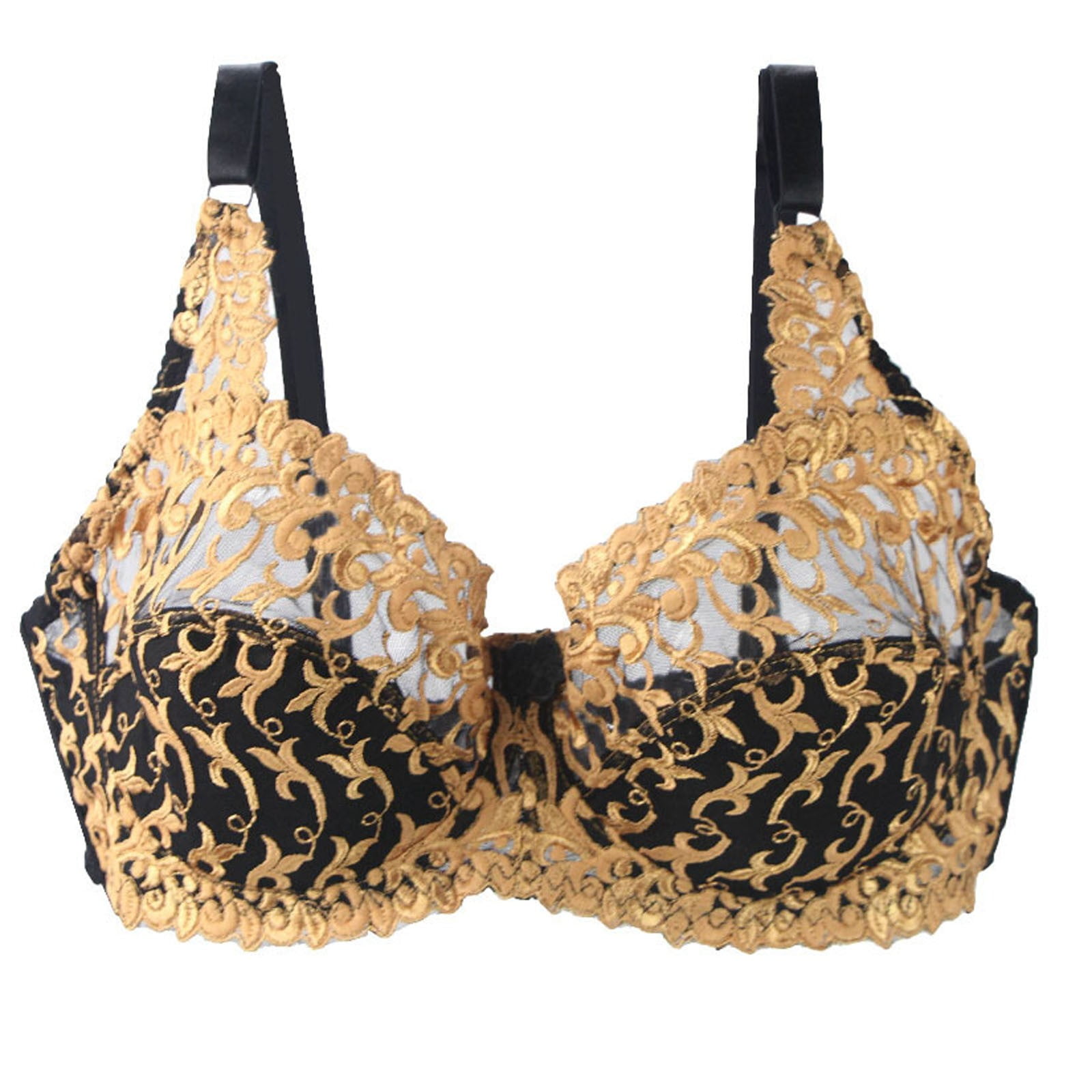 Plus Size Push Up Bras Women Lace with Steel Solid Color Double ...