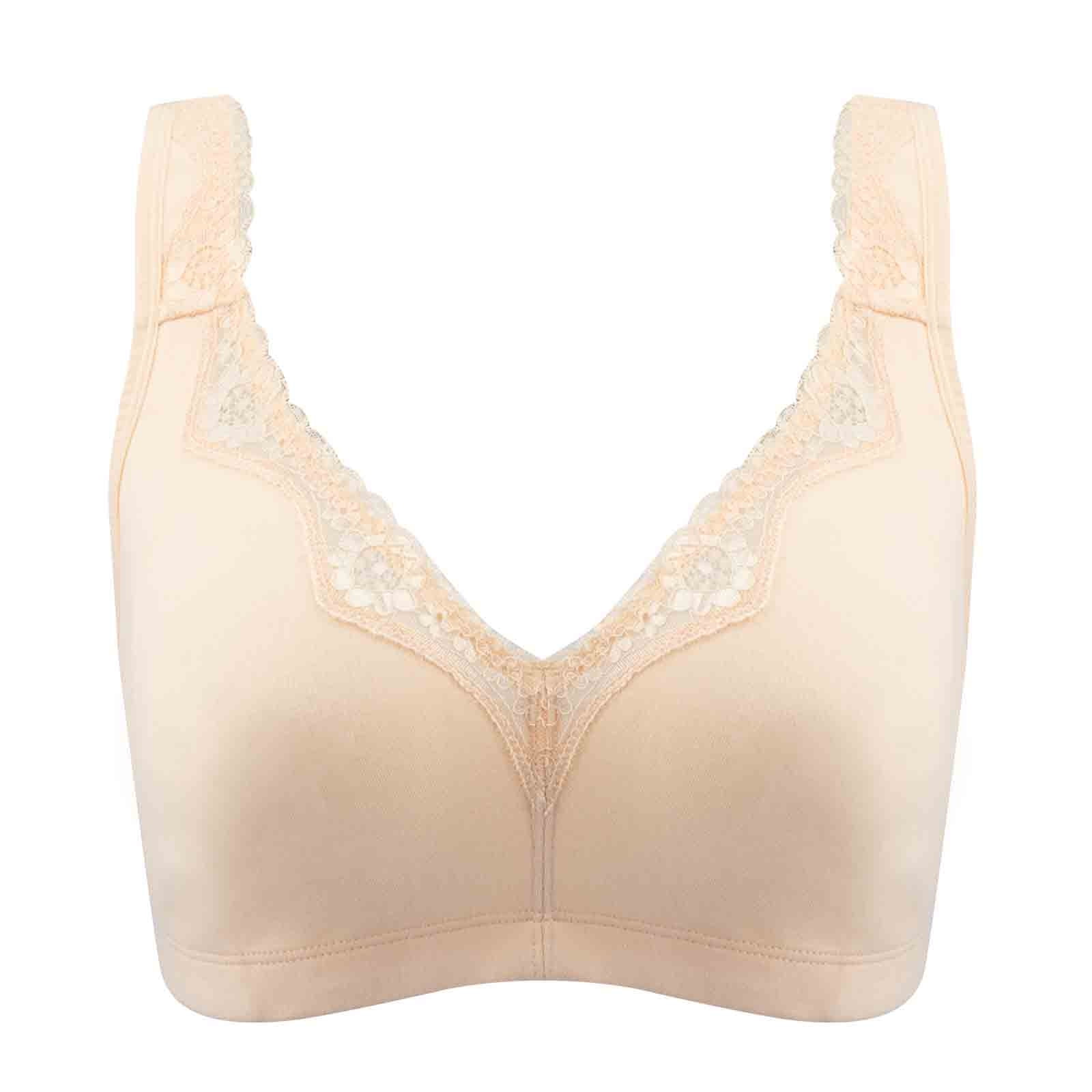 Mallwal Plus Size Wireless Bras for Women Lightly Lined Bra Feature V ...