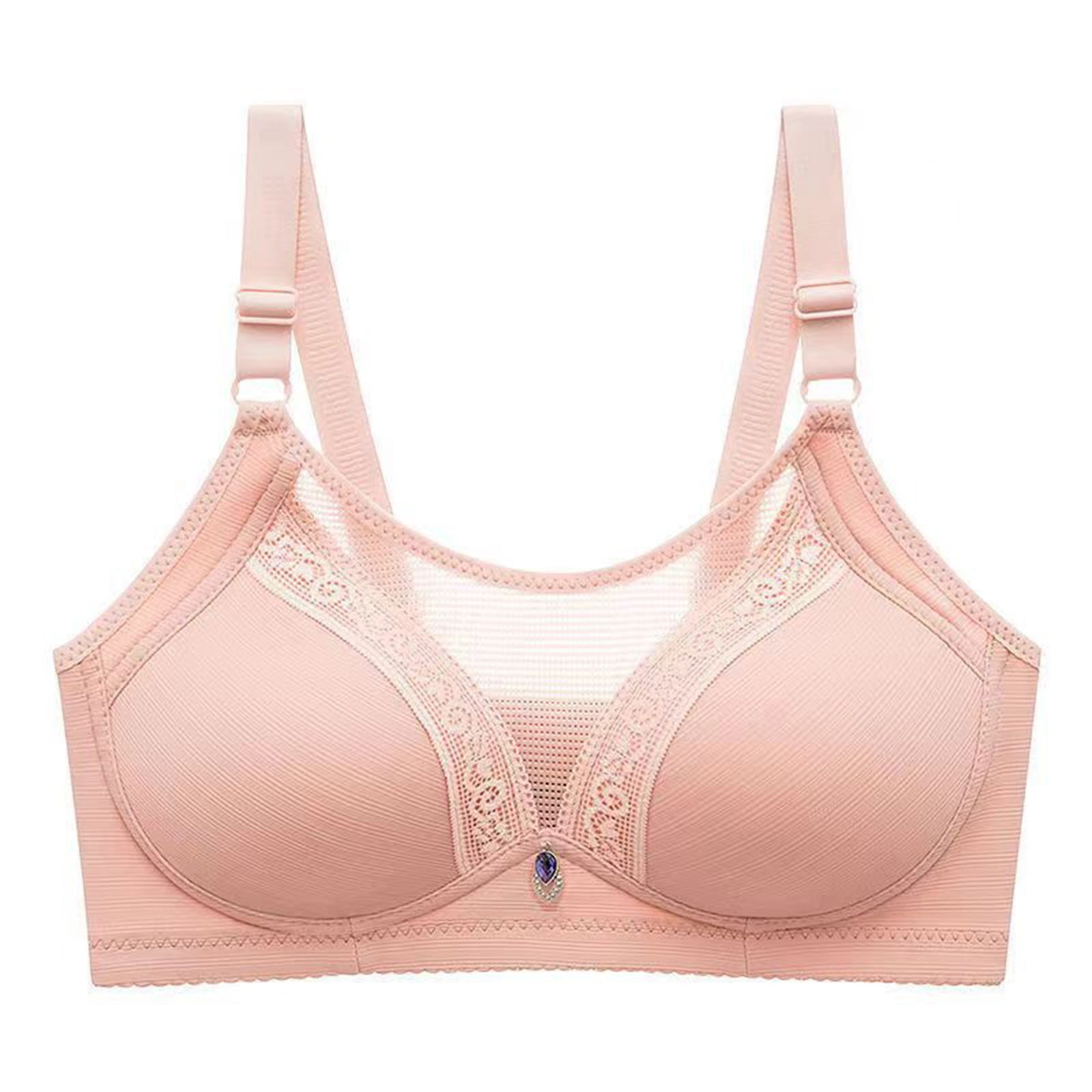 Mallwal Plus Size Wireless Bras for Women Pullover Bra Feature V-Neck ...