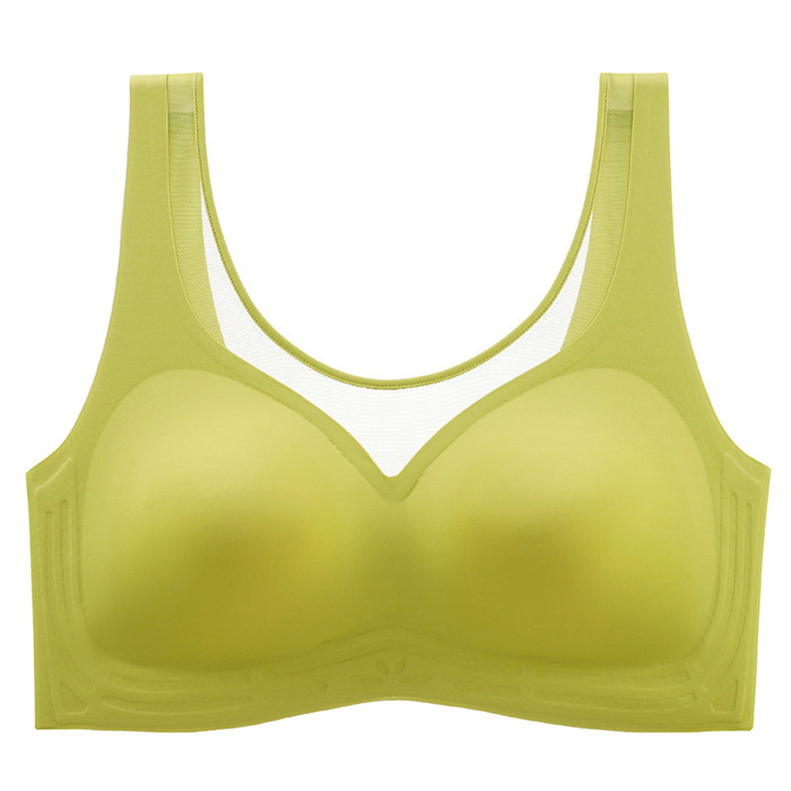 Seamless Bras For Women Seamless Bra Feature V Neck No Underwire Bra Style W 1280 Yellow Xxl