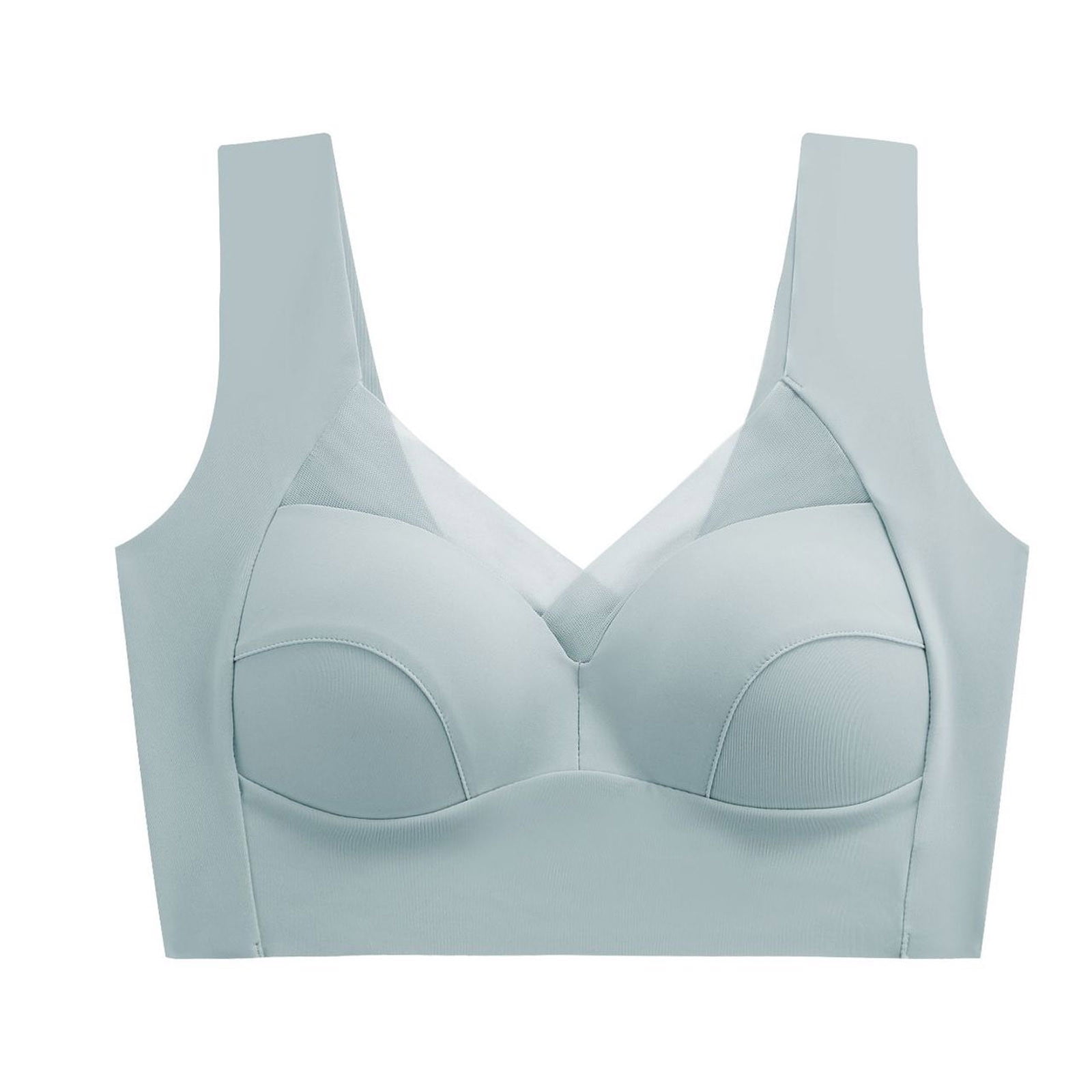 Sleep Bra Women Seamless Bra Feature V-Neck Molded Bra Style W-727 Blue ...