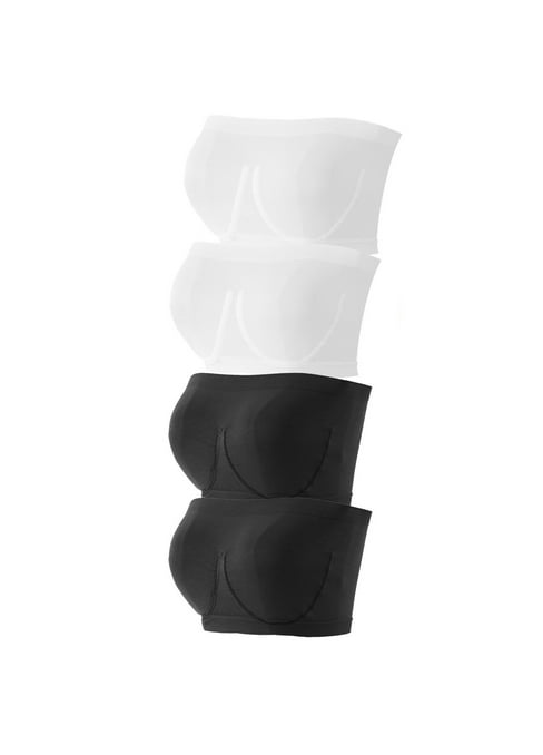 Women's Plus Size Full Coverage Strapless Bandeau Bra with Removable ...