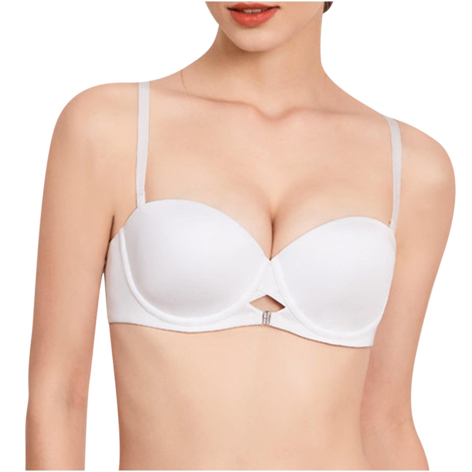Sleeping Bras Women Lightly Lined Bra Feature V-Neck Push-up Bra Style W-271 White 75B - Walmart.com