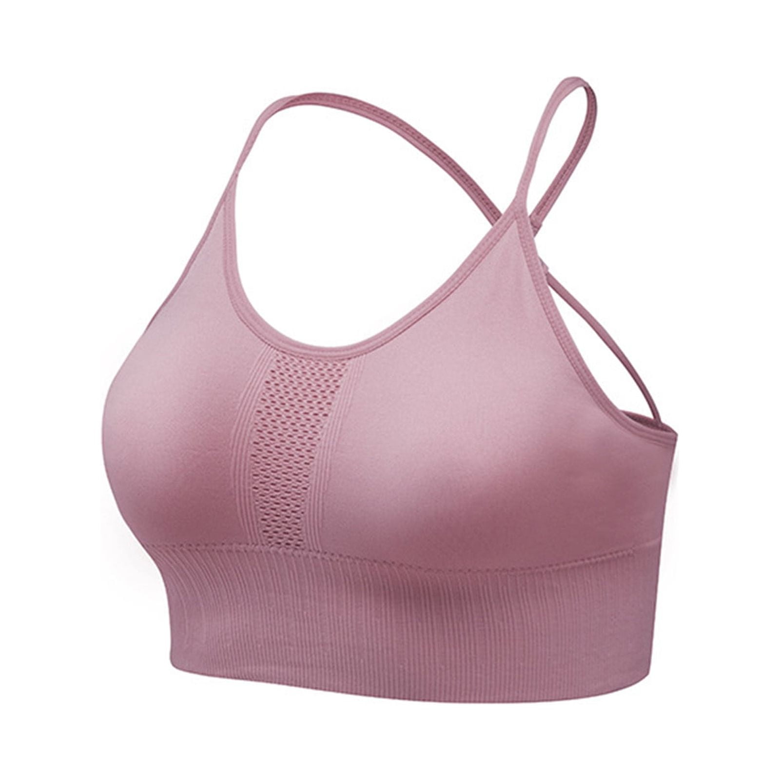 Mallwal Sports Bra Plus Size Women Seamless Bra Feature V Neck Longline Bra Style W 753 Purple M