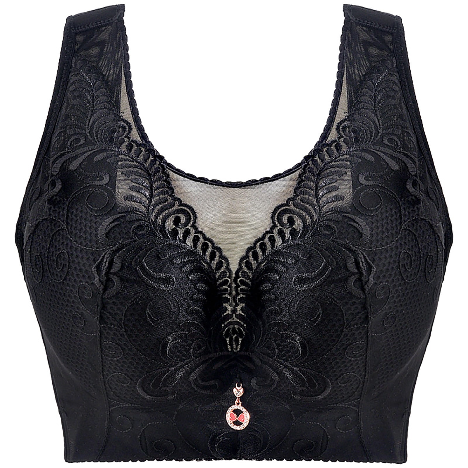 Sports Bras Plus Size Women Lightly Lined Bra Feature V-Neck Longline ...