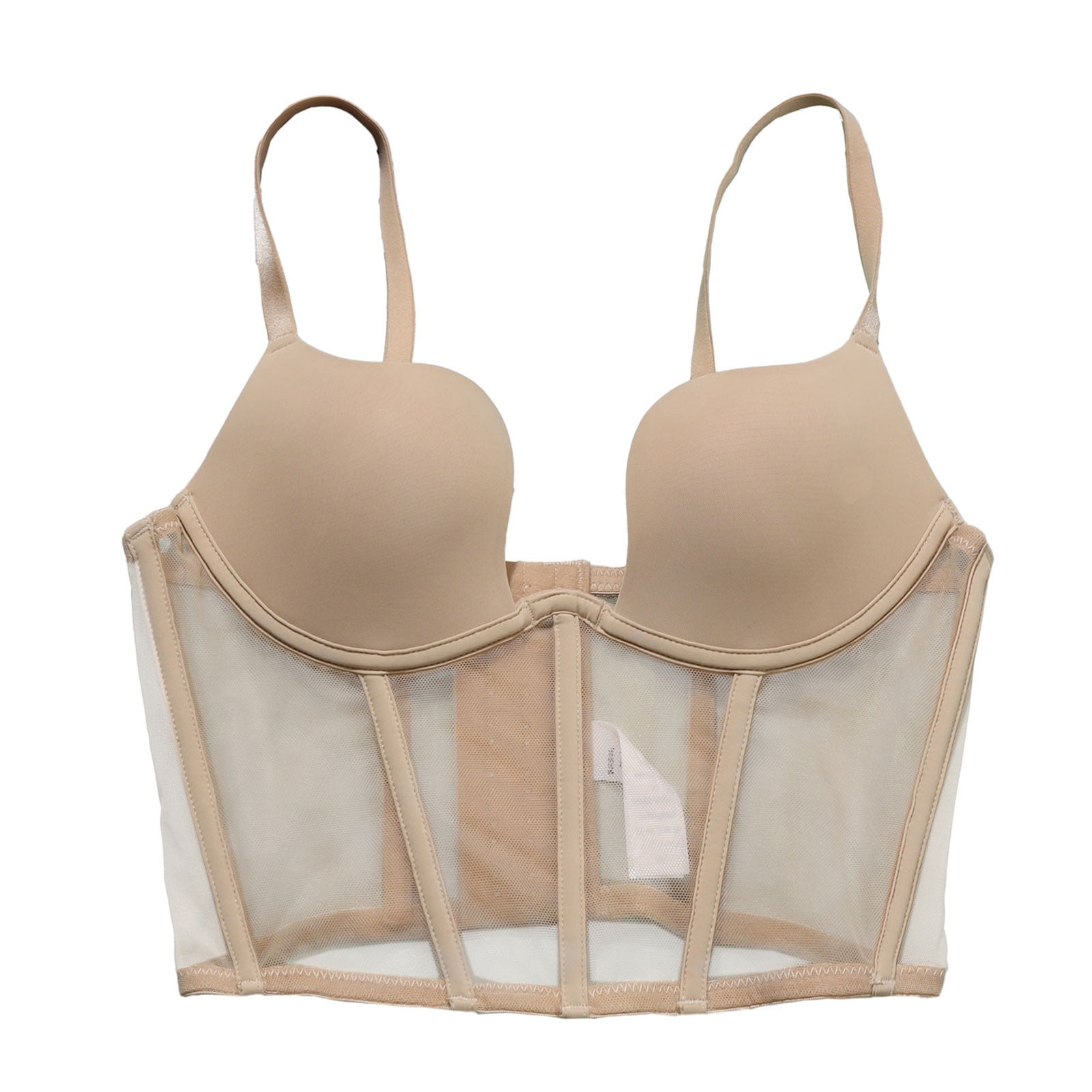 Mallwal Sports Bras for Women Padded Seamless Bra Feature V-Neck Sport ...