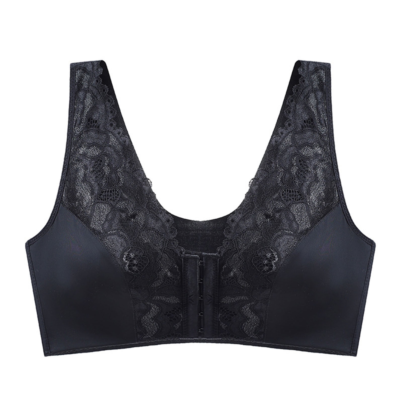 Mallwal T-Shirt Bra Women Bras Plus Size Front Buckle Lace Comfortable ...