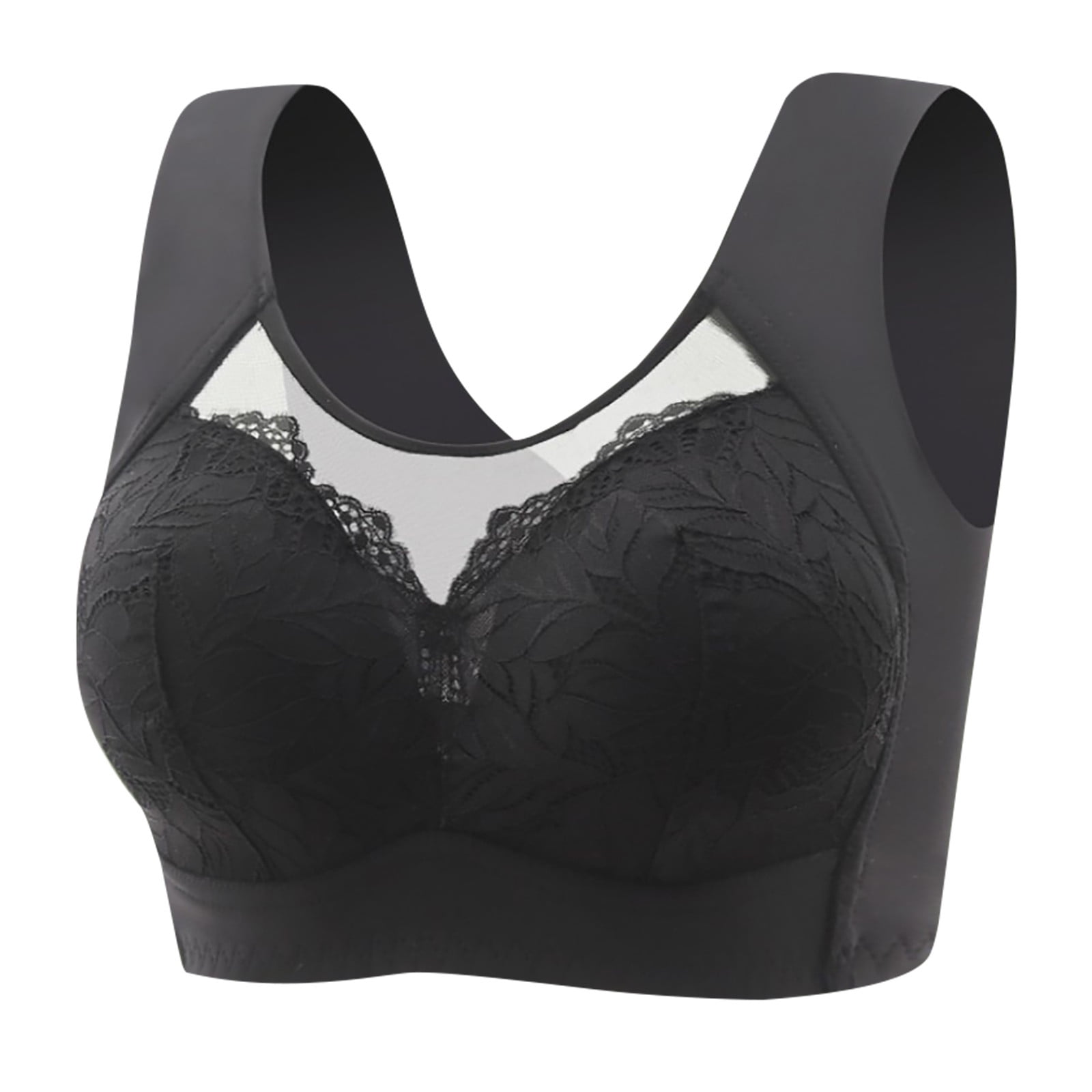 Wireless Bra Women No Underwire Bra Feature V-Neck Full-Figure Bra ...