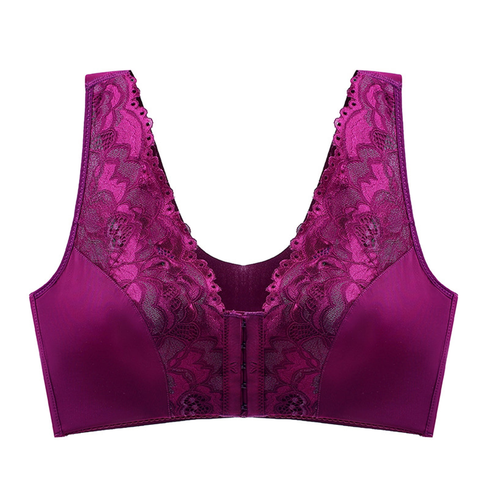 Wireless Bralette Women Bras Plus Size Front Buckle Lace Comfortable ...