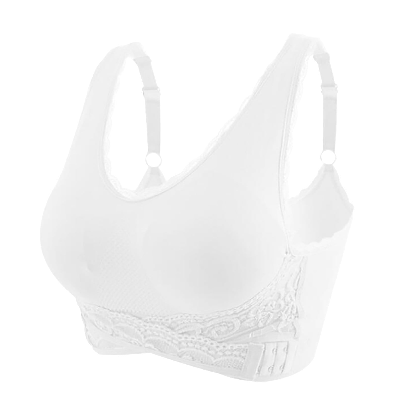 Mallwal Wireless Bras Women No Underwire Bra Feature V Neck Training Bra Style W 499 White M