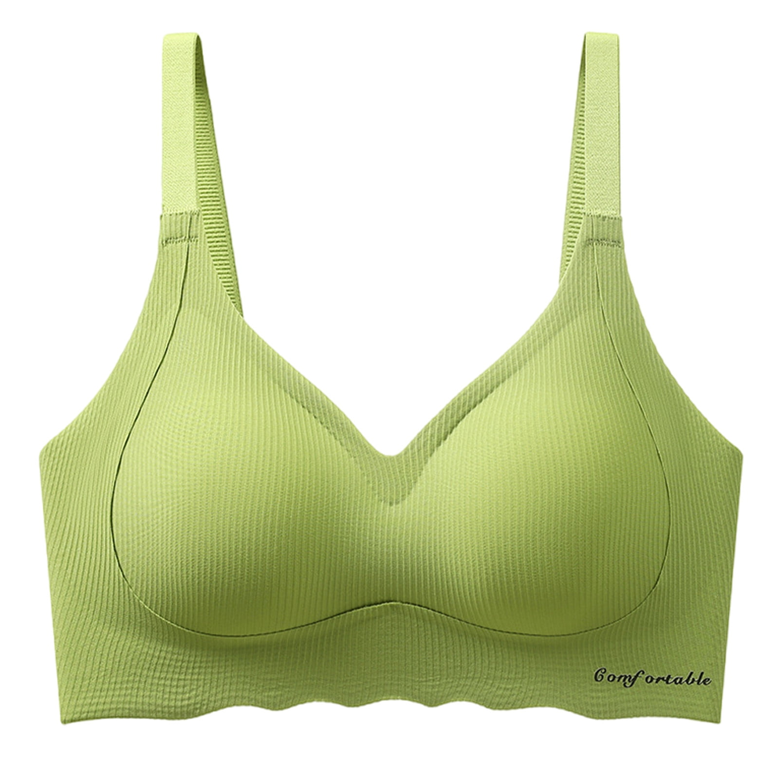 Wireless Bras for Women Support Full-Coverage Bra Feature V-Neck Push ...