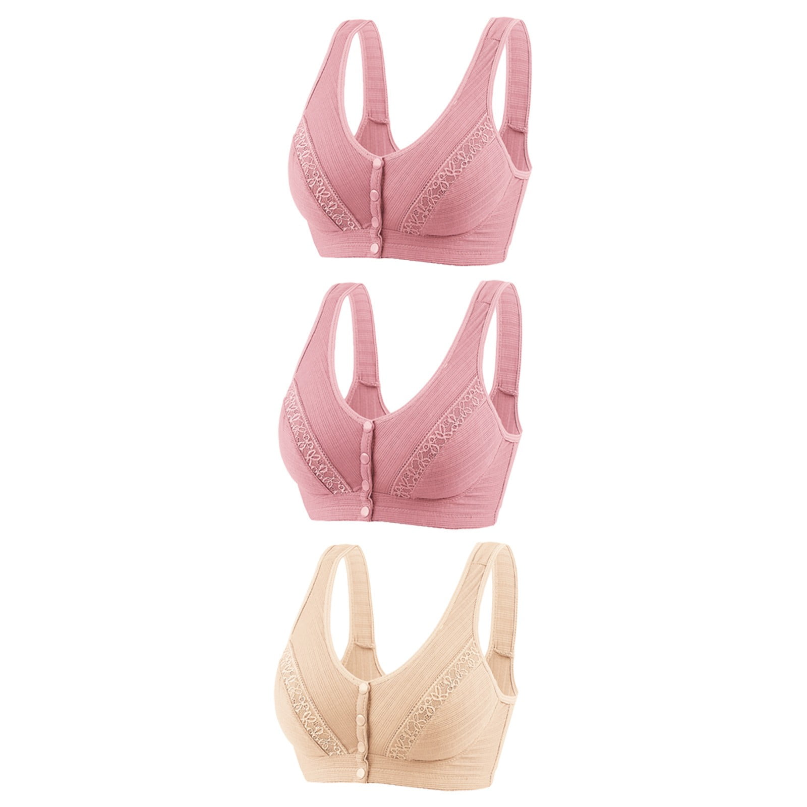 Wireless Bras for Women Support No Underwire Bra Feature V-Neck ...
