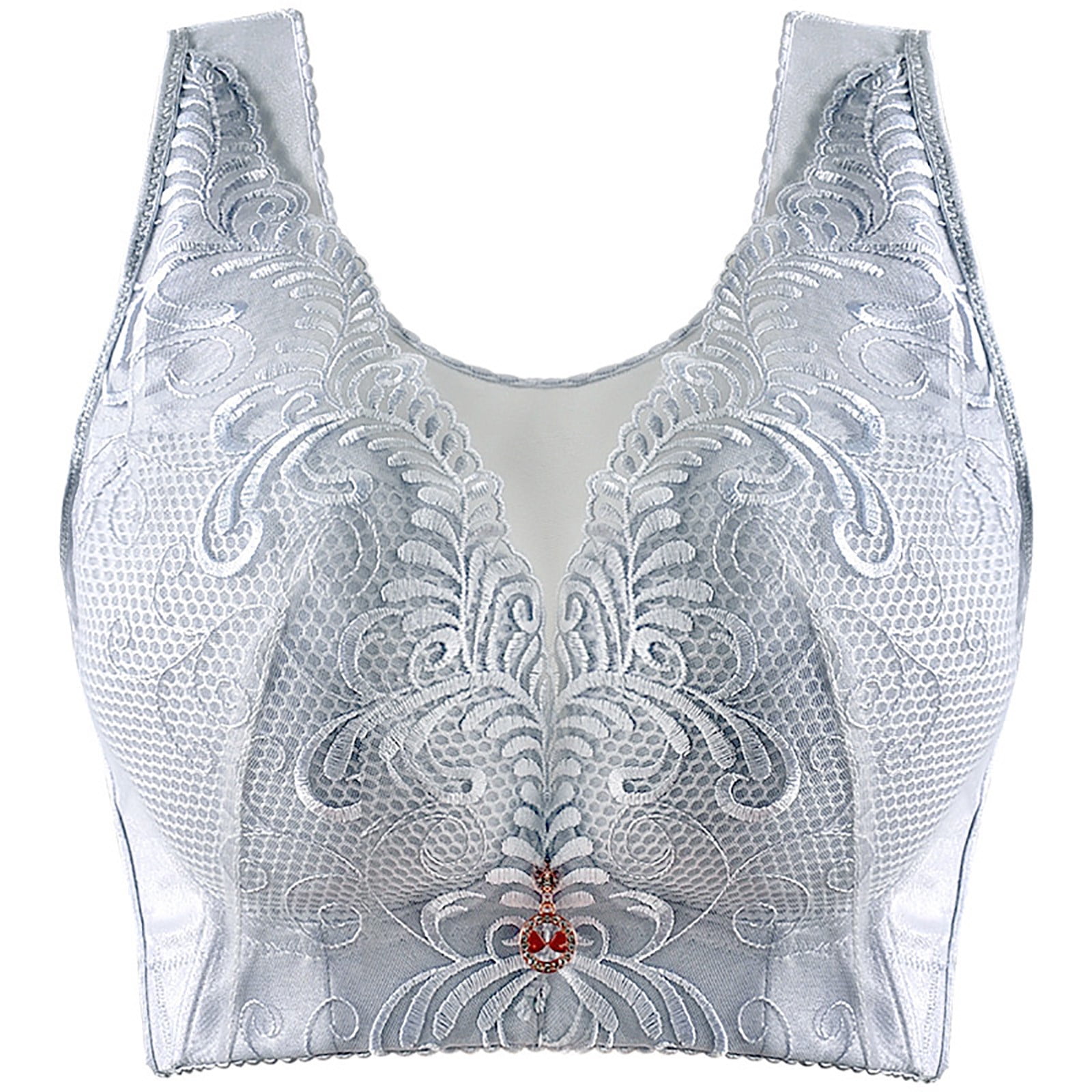 Wireless Push up Bra Women Full-Coverage Bra Feature V-Neck Full-Figure ...