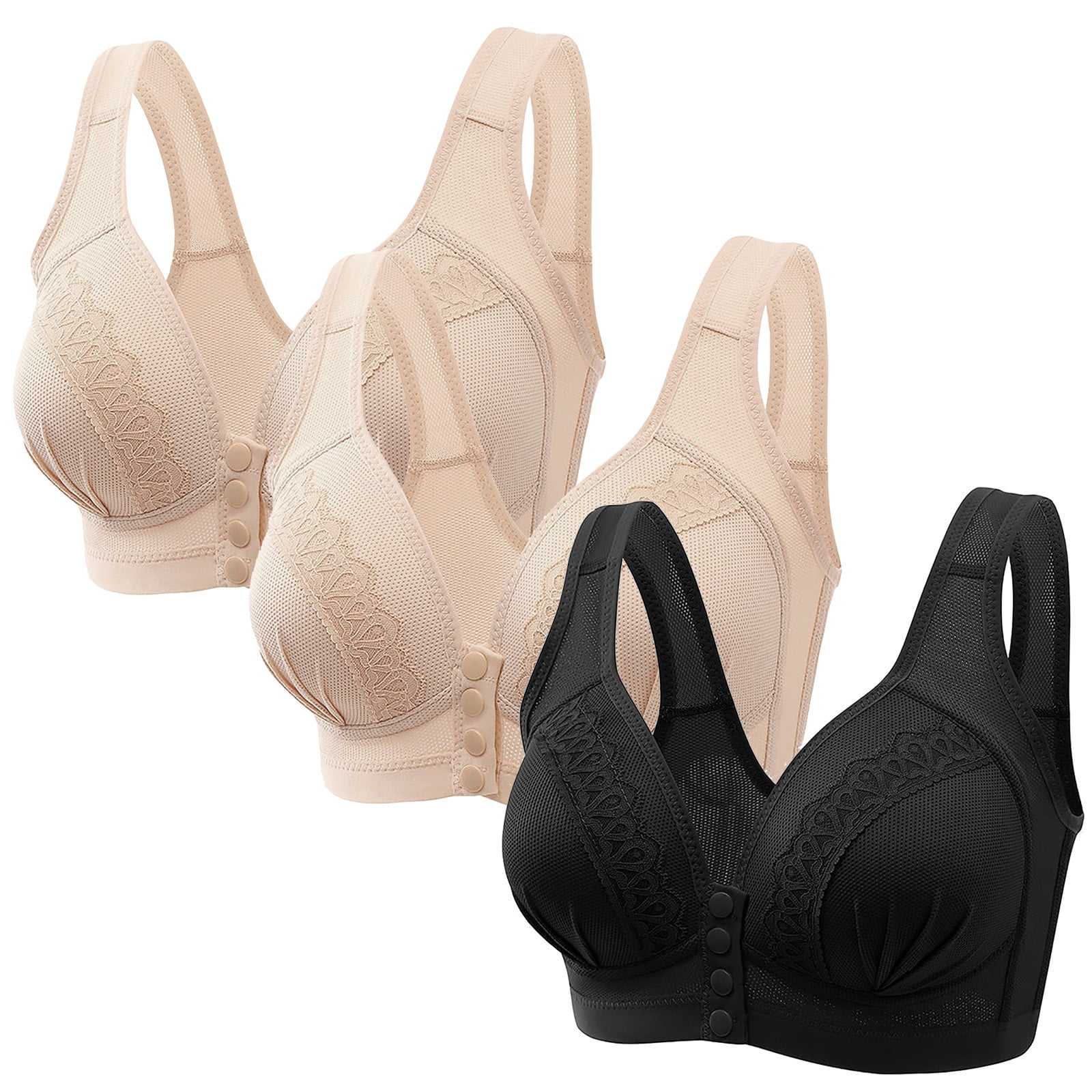 Wireless Push up Bras Women Full-Coverage Bra Feature V-Neck Demi ...