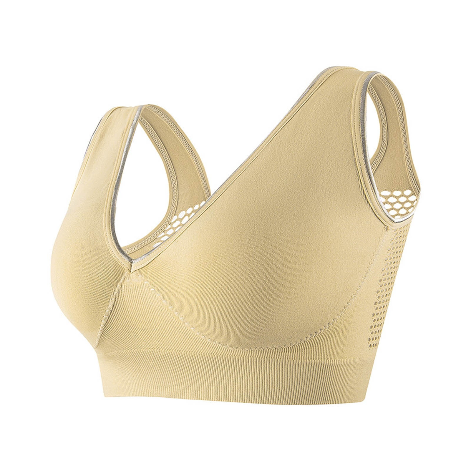 Women Bra Padded Bra Feature V-Neck Strapless Bra Style W-263 Beige XL - Walmart.com