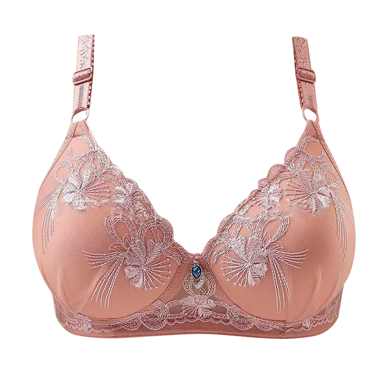 Mallwal Womens Bras No Underwire Back Smoothing Bra Feature V Neck Full Figure Bra Style W 839