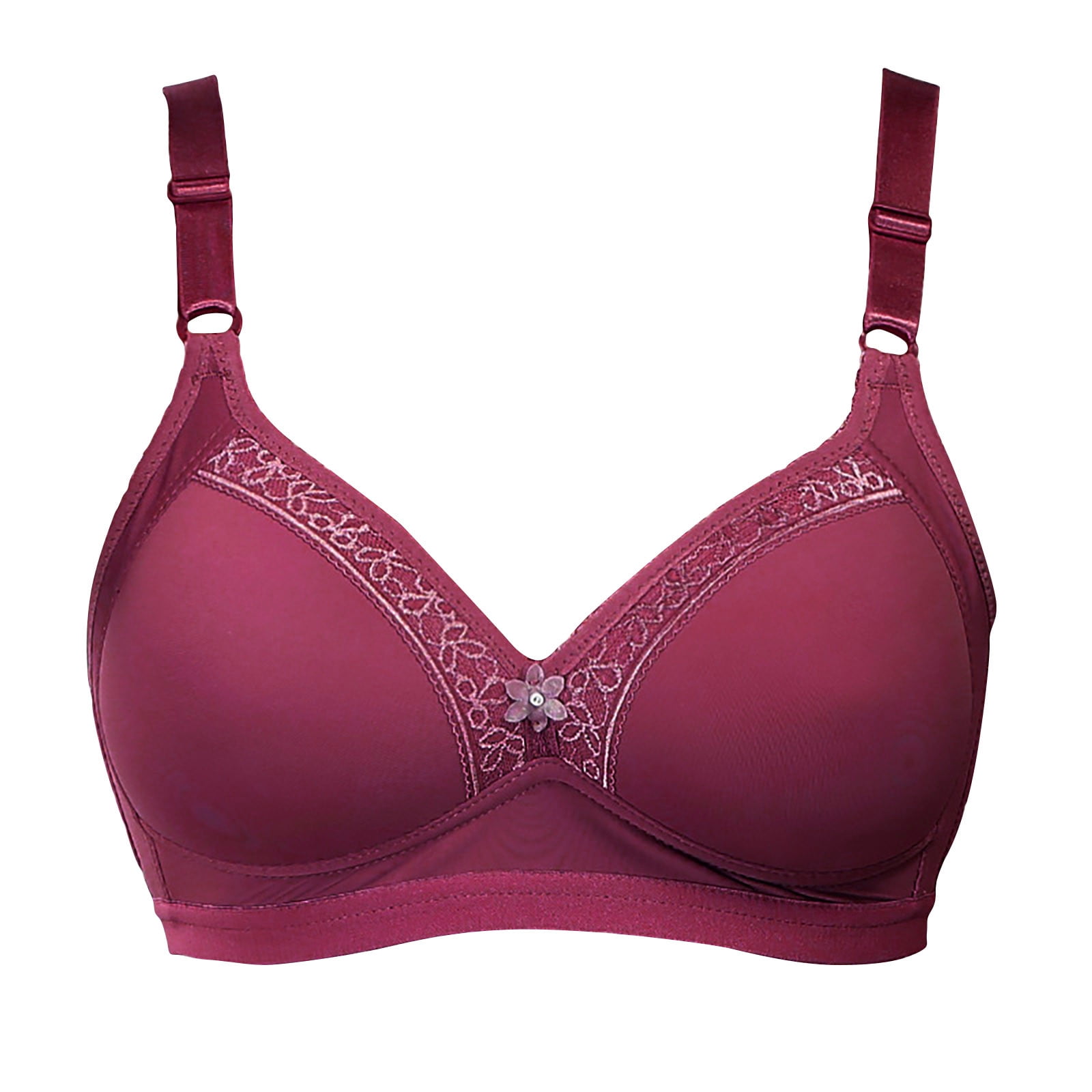 Women's Bras No Underwire Padded Bra Feature V-Neck Bralette Bra Style ...