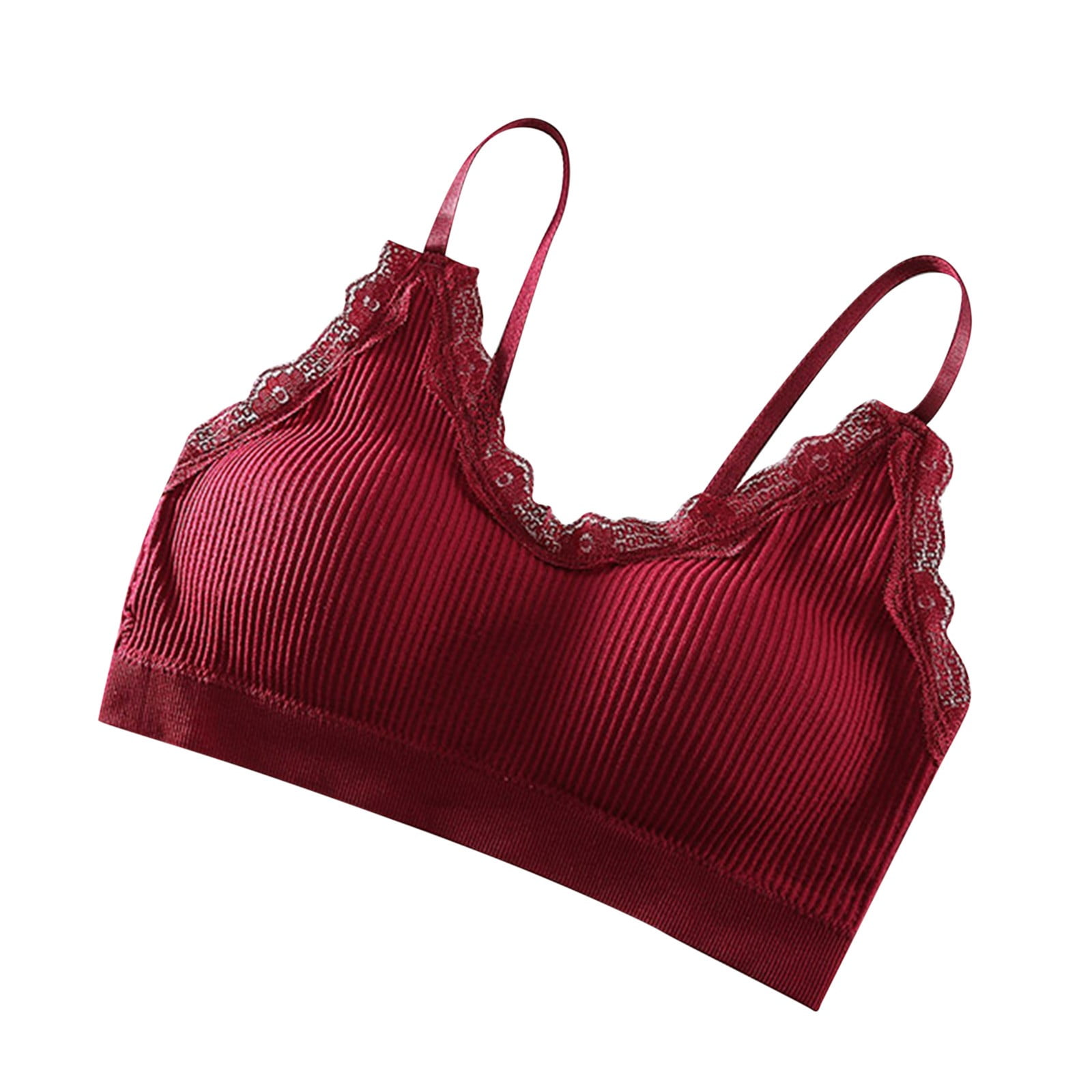 Mallwal Women's Bras No Wire Seamless Bra Feature V-Neck Wire-Free Bra ...