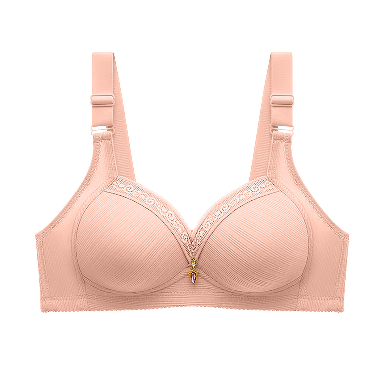 Mallwal Women's Classic T-Shirt Bra Full-Coverage Bra Feature V-Neck ...