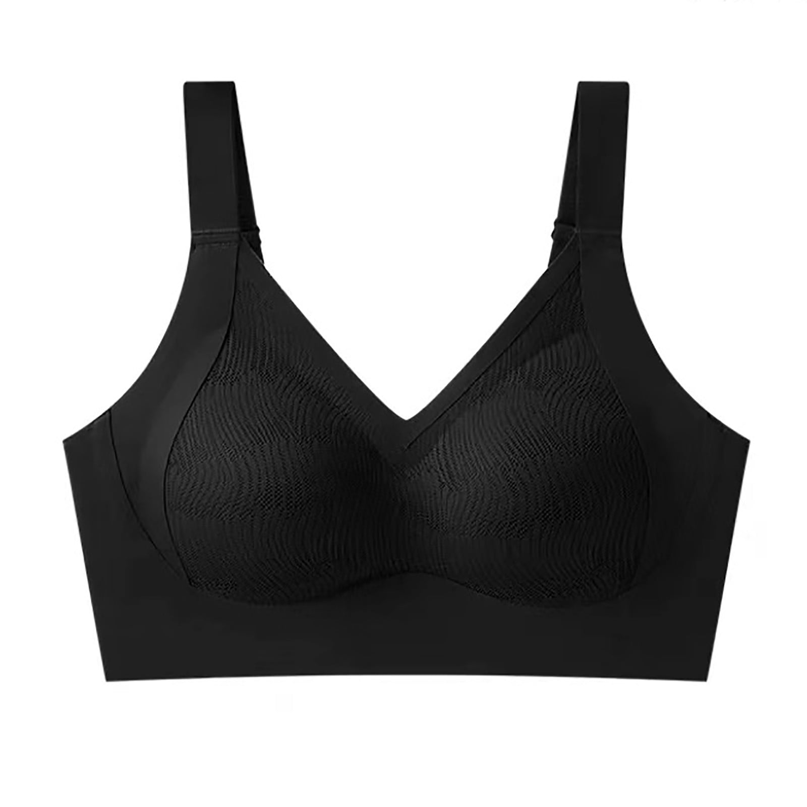 Mallwal Women's Wireless Bra Padded Bra Feature V-Neck Nursing Bra ...