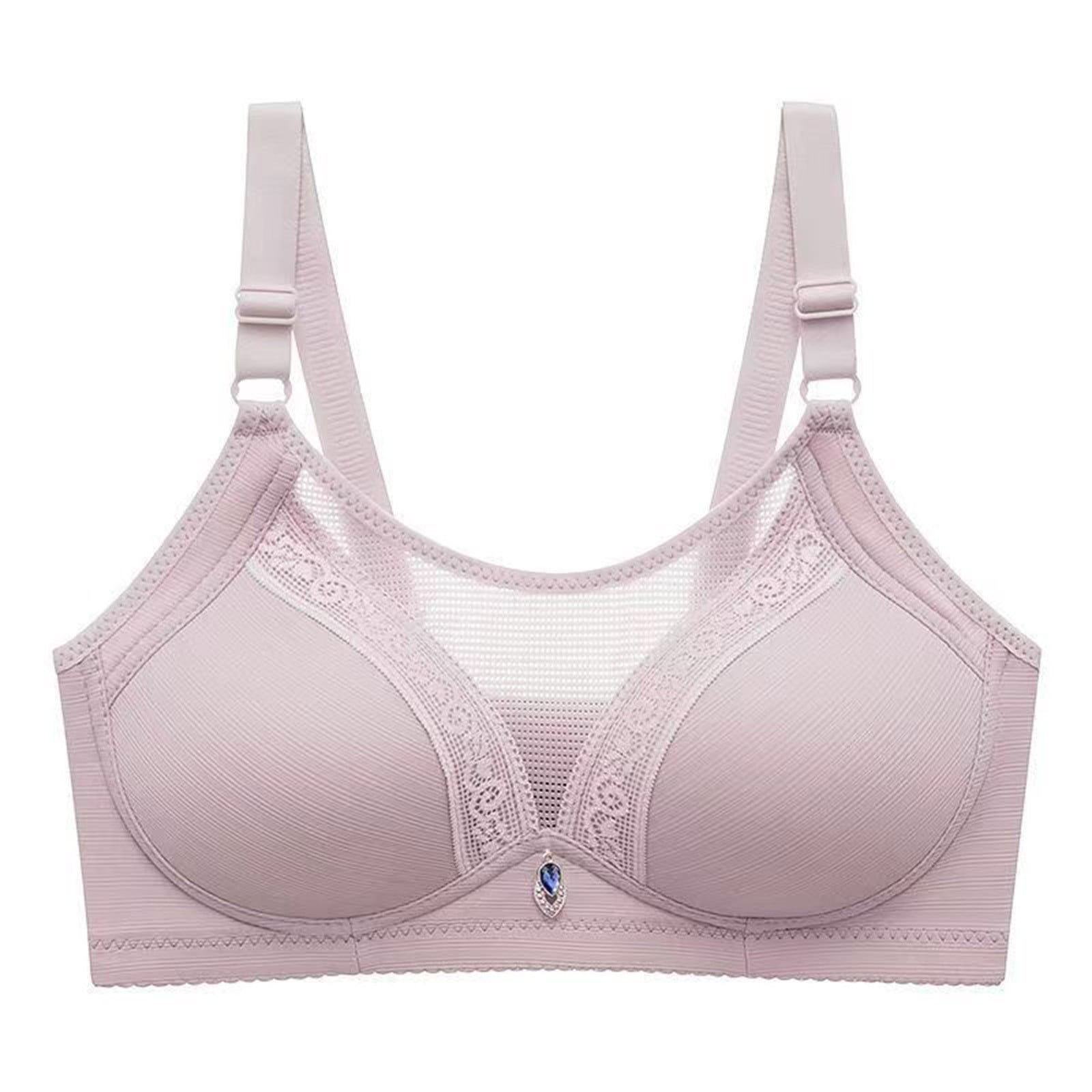 Womens Bras Plus Size Back-Smoothing Bra Feature V-Neck Padded Bra ...