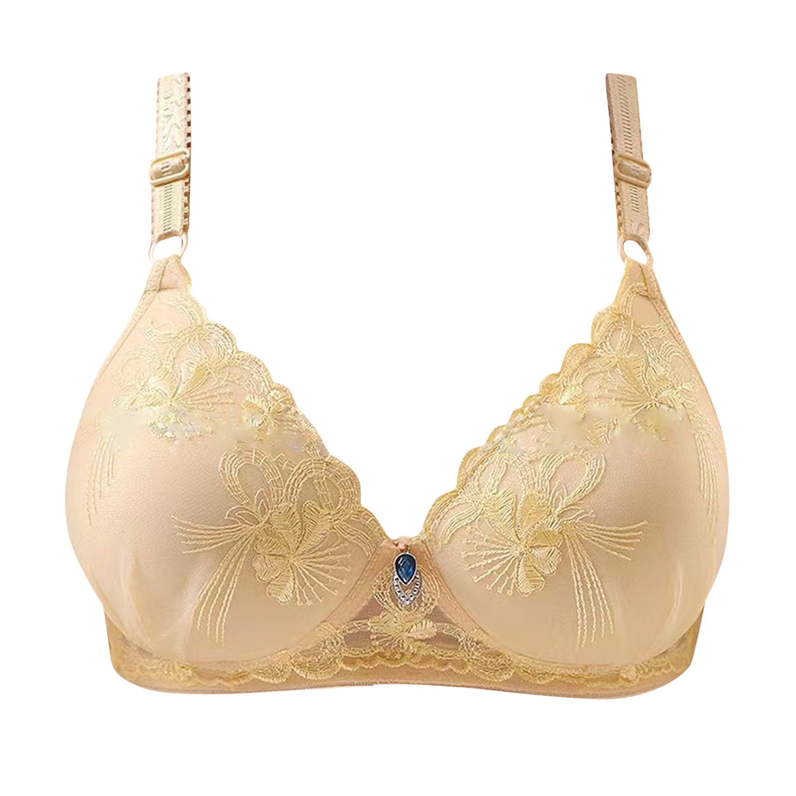 Mallwal Womens Sports Bras Padded Back-Smoothing Bra Feature V-Neck ...