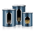 Malmo 3-Piece Canister Set, Kitchen Counter Storage with Window, Anti ...