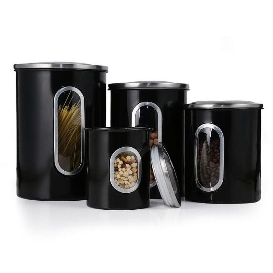 Malmo Large & Small Metal Canisters Set of 4, Stackable Food Container ...