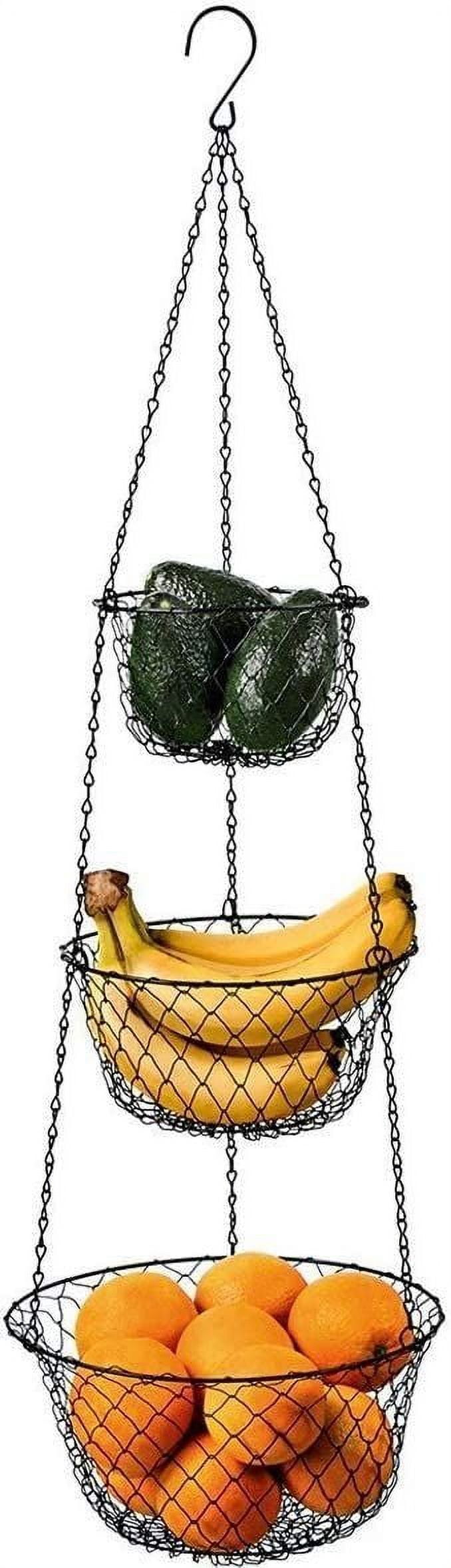 Malmo 3-Tier Wire Hanging Fruit & Vegetable Organizer Basket, Wall ...