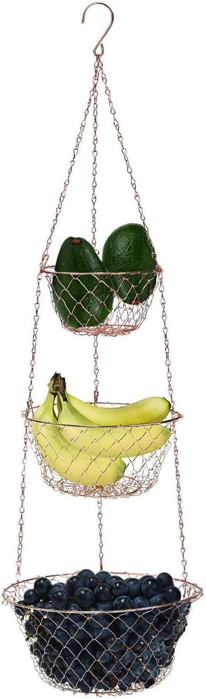 Malmo 3-Tier Wire Vegetable Organizer, Hanging Fruit Basket, Kitchen ...