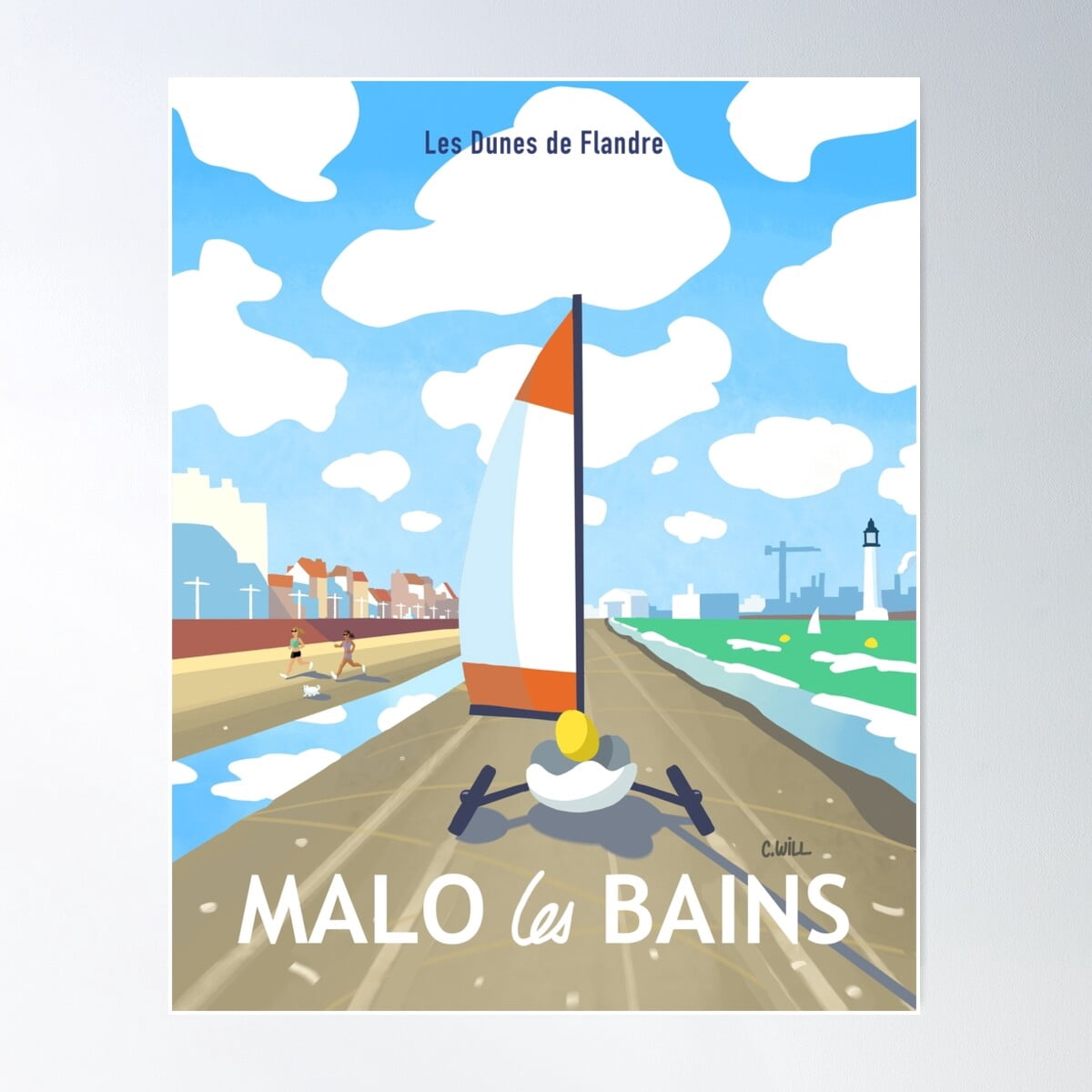 Malo-Les-Bains Poster Wall Art, Modern Wall Decor For Living Room ...
