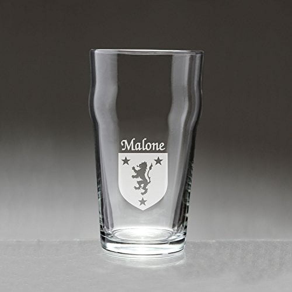 Malone Irish Coat of Arms Pub Glasses - Set of 4 (Sand Etched ...