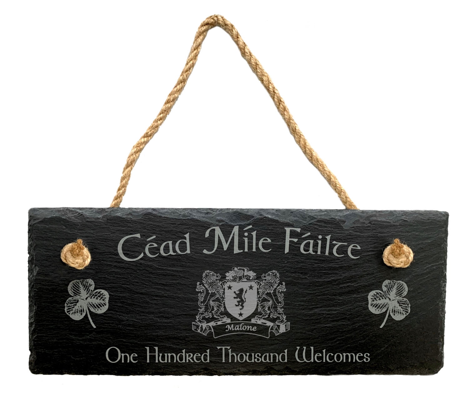 Malone Irish Coat of Arms Slate Plaque Blessing - Céad Míle Fáilte ...