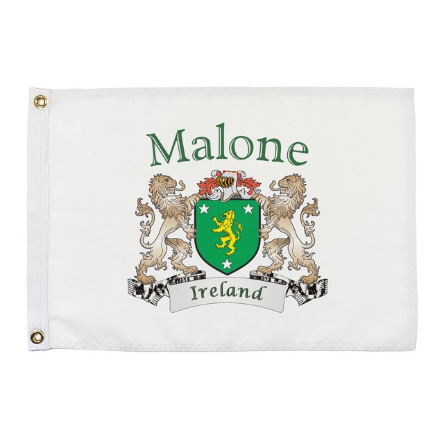 Malone Irish Coat of Arms Small White Flag - 16"x10.5" inches - Walmart.com