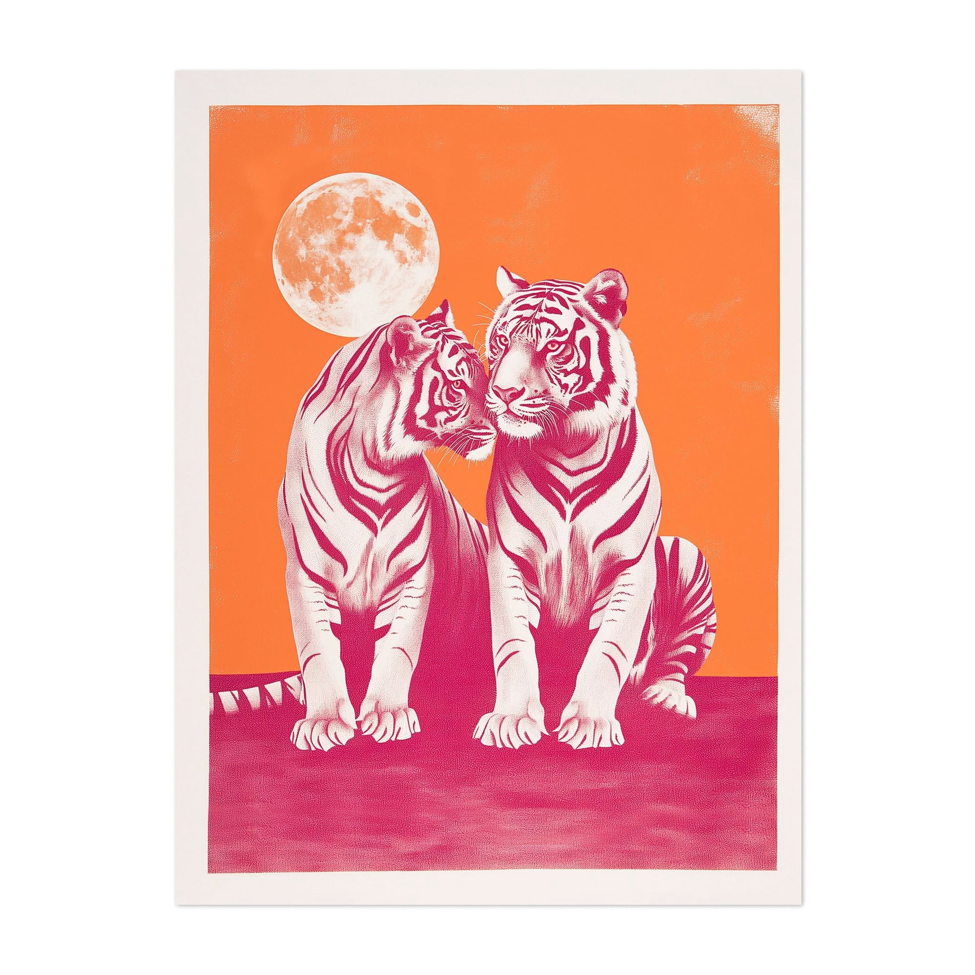 Malou-Studio-Pink-Tigers-in-Love-3x4 - Illustration Tiger Moon Pop Art ...