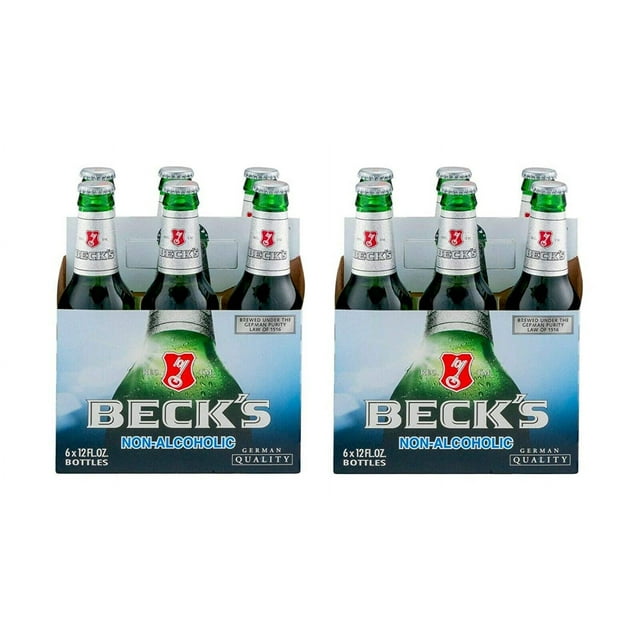 Malt Beverage Beck's German Non Alcoholic Beer 2 Packs of 6 Glass Bottles 12 fl.oz/354ml ...