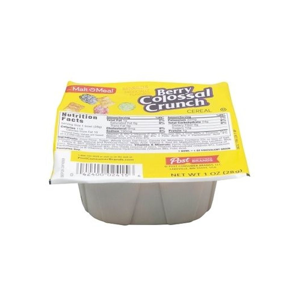 Malt-O-Meal Berry Colossal Crunch Cereal, 1 Ounce Bowl Pack -- 96 per ...
