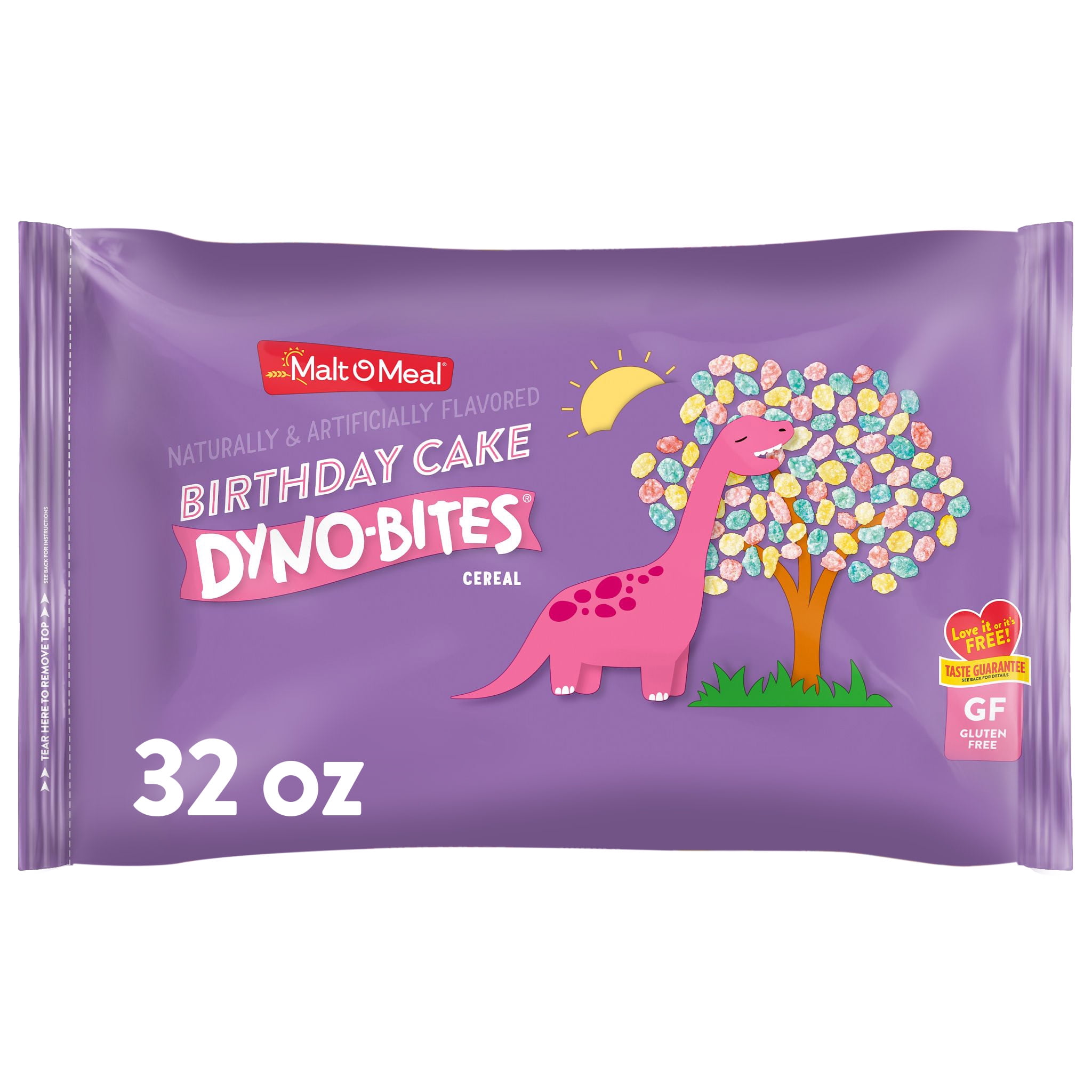 Malt-O-Meal Birthday Cake Dyno Bites Cereal, Gluten Free Cereal, 32 OZ ...