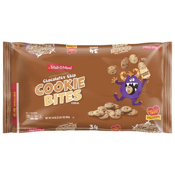 Malt-O-Meal Mini Chocolatey Chip Cookie Bites Breakfast Cereal, Bulk ...