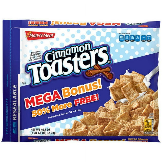 Malt-O-Meal Cinnamon Toasters Cereal, 49.5 oz - Walmart.com