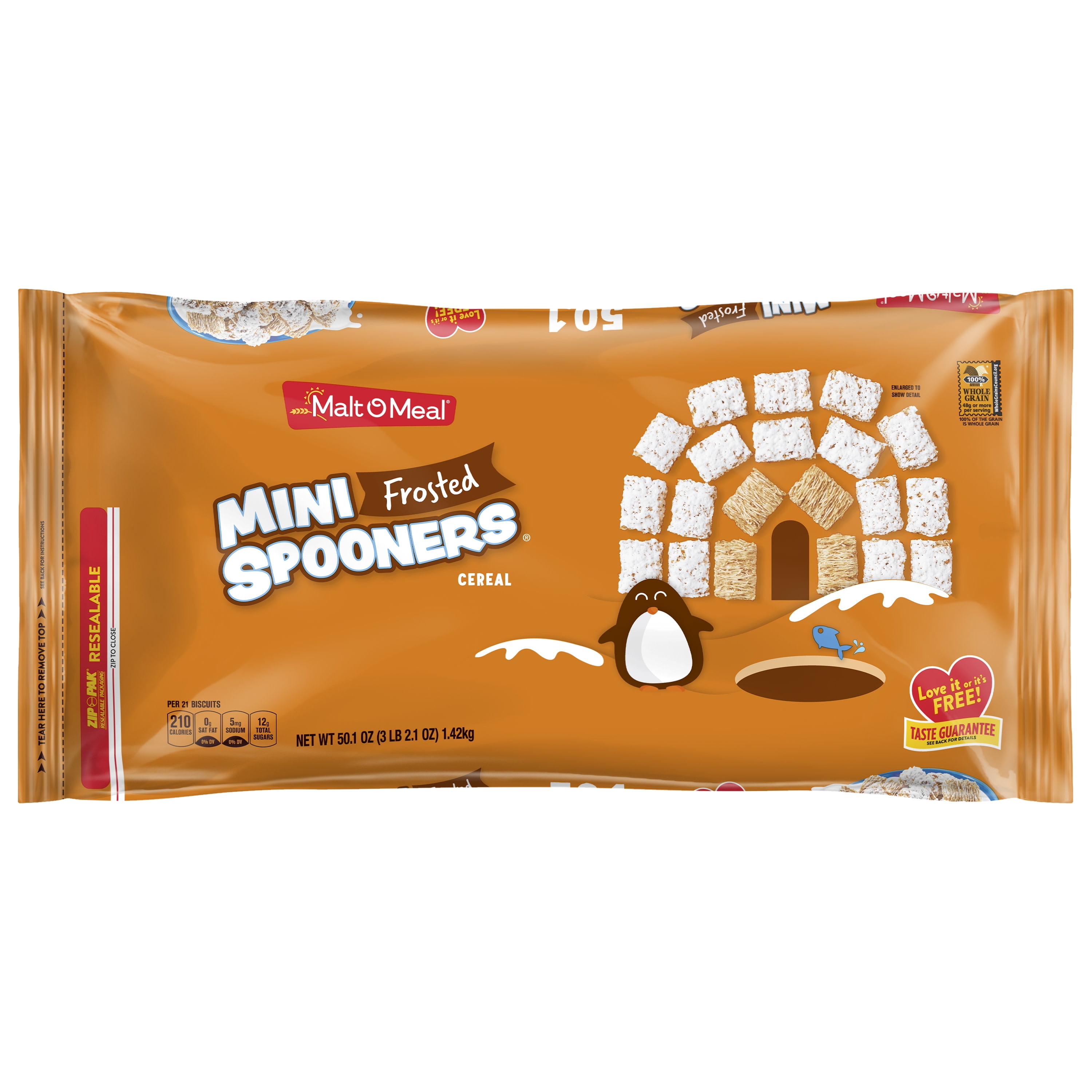 Malt-O-Meal Frosted Mini Spooners Shredded Wheat Cereal, Whole Grain ...