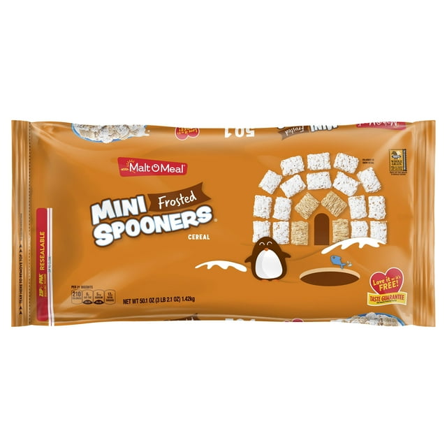 Malt-O-Meal Frosted Mini Spooners Shredded Wheat Cereal, Whole Grain ...