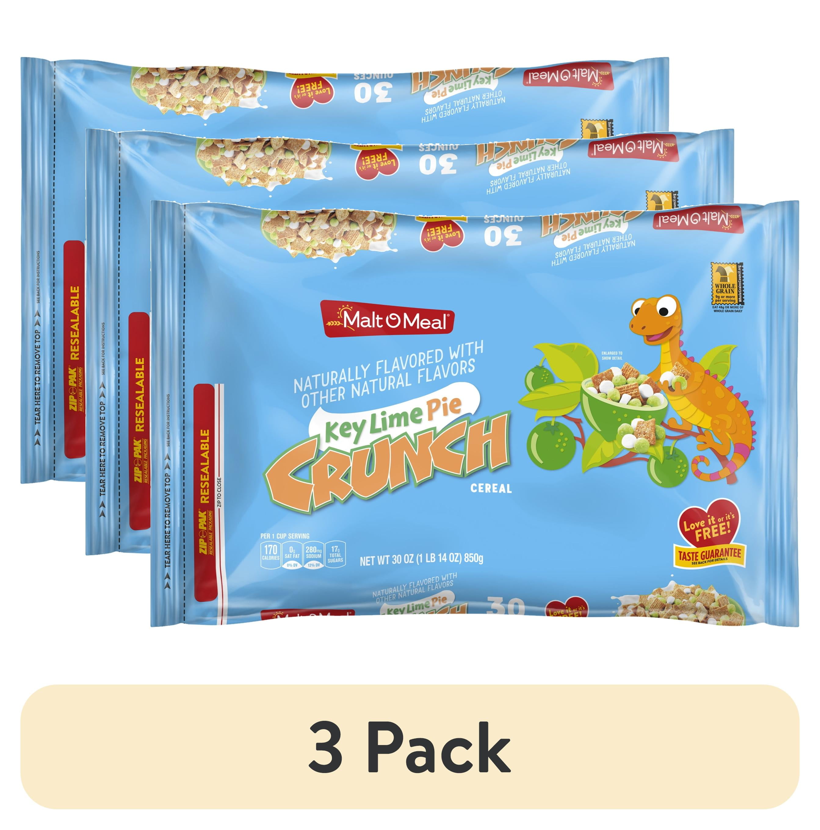 (3 pack) Malt-O-Meal Key Lime Pie Crunch Breakfast Cereal, Limited ...