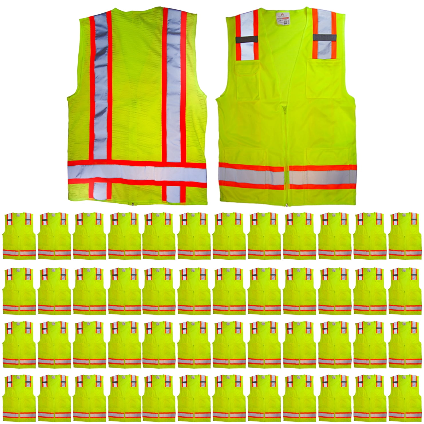Malta Dynamics High Vis Yellow Safety Surveyor Vest, OSHA/ANSI ...