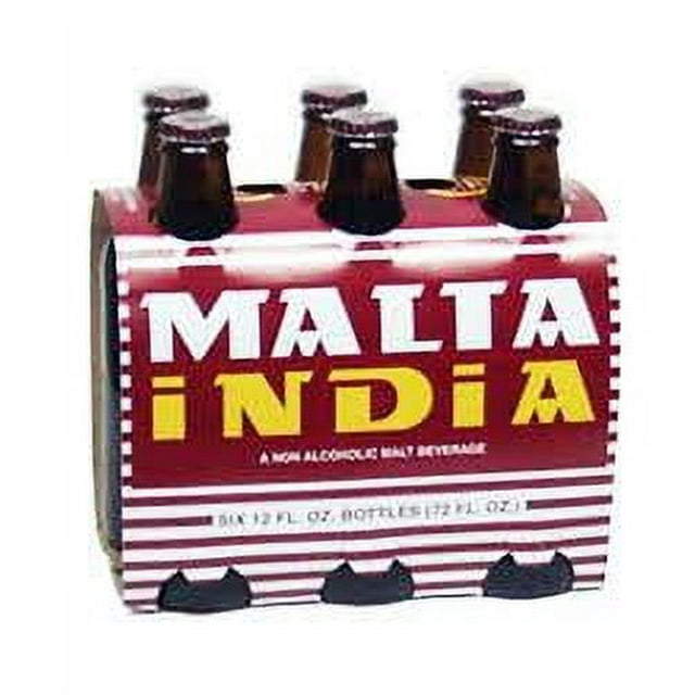 Malta India Malt Beverage, 6 Pack 12 fl oz Glass Bottle, Allergens Not ...