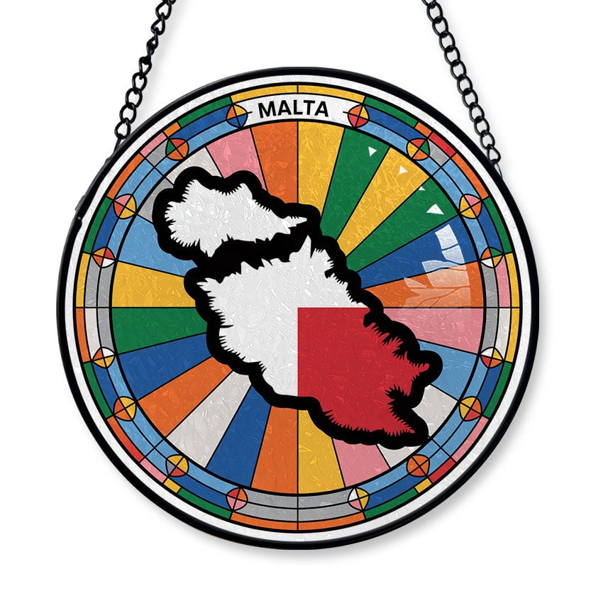 Malta Travel Decor Suncatcher Stained Glass Window Hanging, Gift for ...