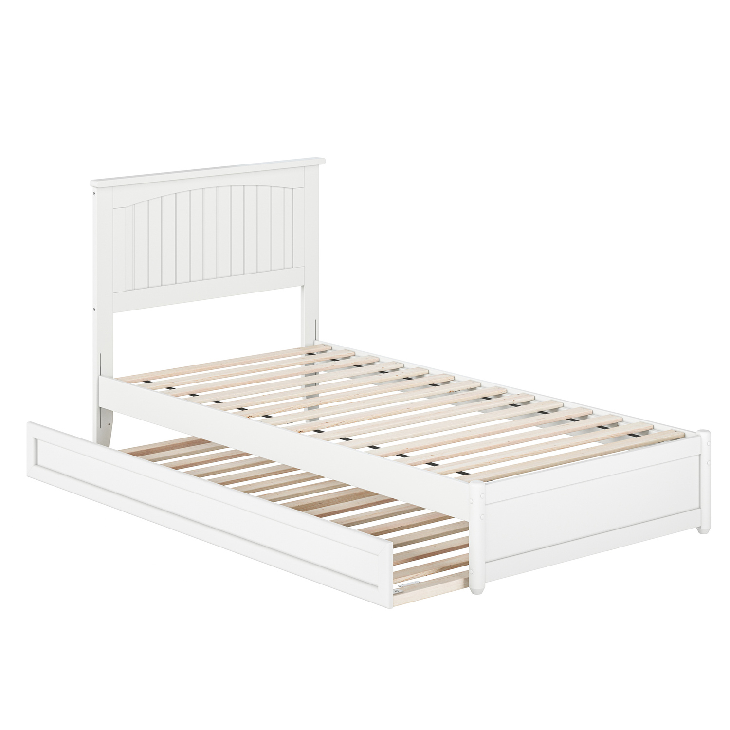 Malta Twin XL Wood Platform Bed with Panel Footboard & Twin XL Trundle ...